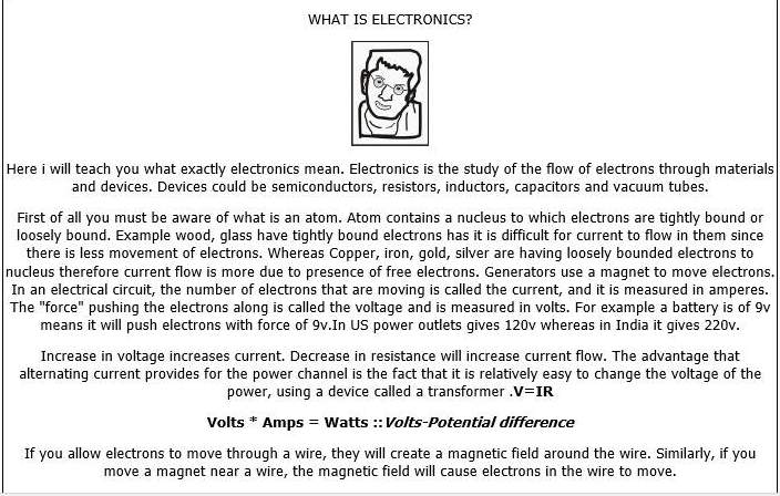 ELECTRONICS - Electronics Tutorial- abc of electronics